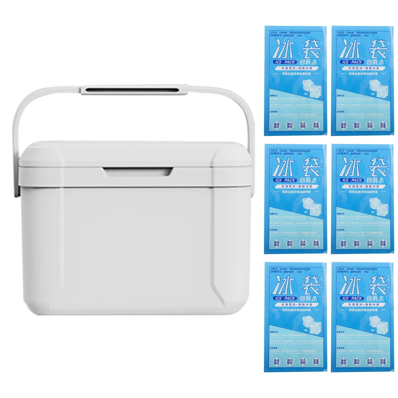 nmells Clearance Freezing Packaging Box + 6 Ice Bags White 5L Camping ...