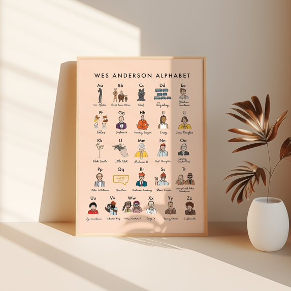 no frame Wes Anderson Alphabet Art Print Poster - wes anderson poster ...