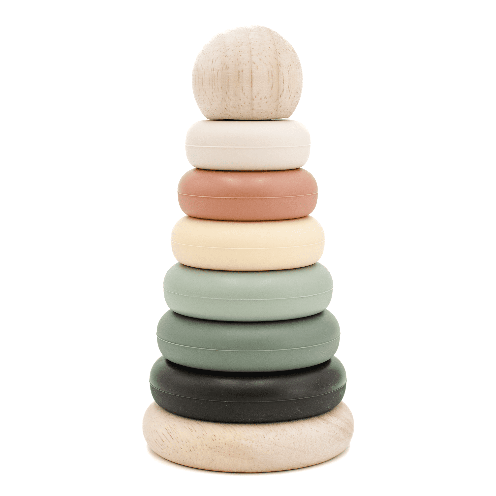 noüka Stacking Toy | Wood and Silicone Stacker | Sand Tower - Walmart.com