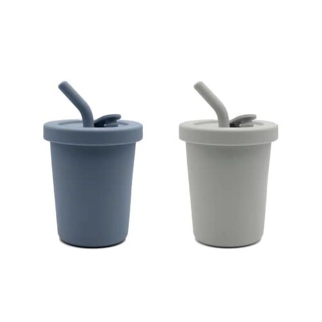 noüka Straw Cup | 2-Pack | 100% Food-Grade Silicone | Spill-Proof | Non ...