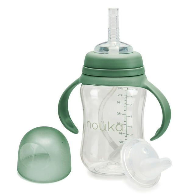 noüka Tritan Plastic Transitional Sippy Cup with Weighted Straw | Leak ...