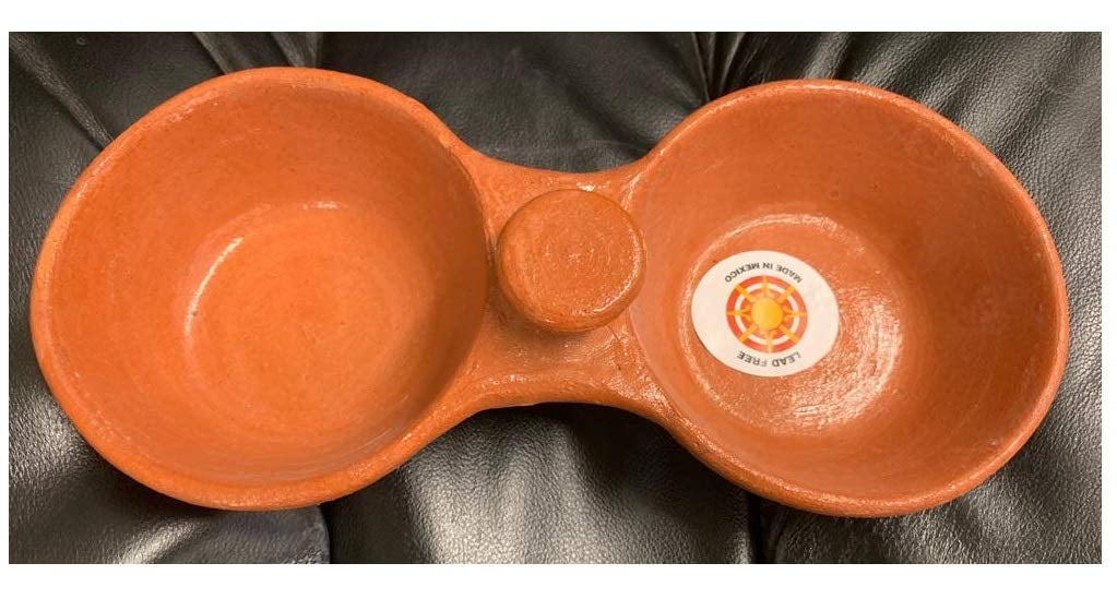 no!no! Mexican Salsera Salsero de Barro 2-Section Bowls Salsa Chips ...