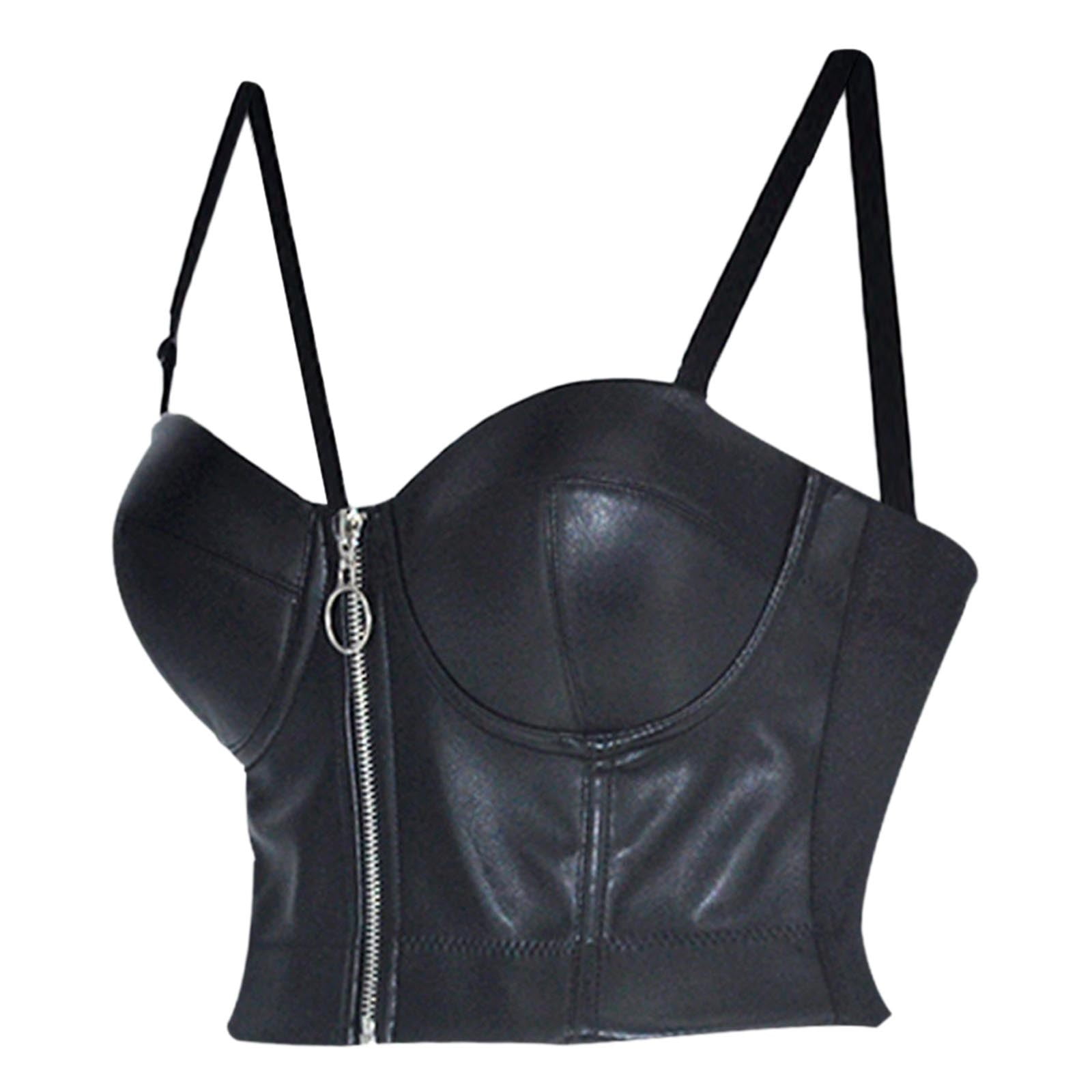 noarlalf tube tops for women black pu leather bras for women push up ...