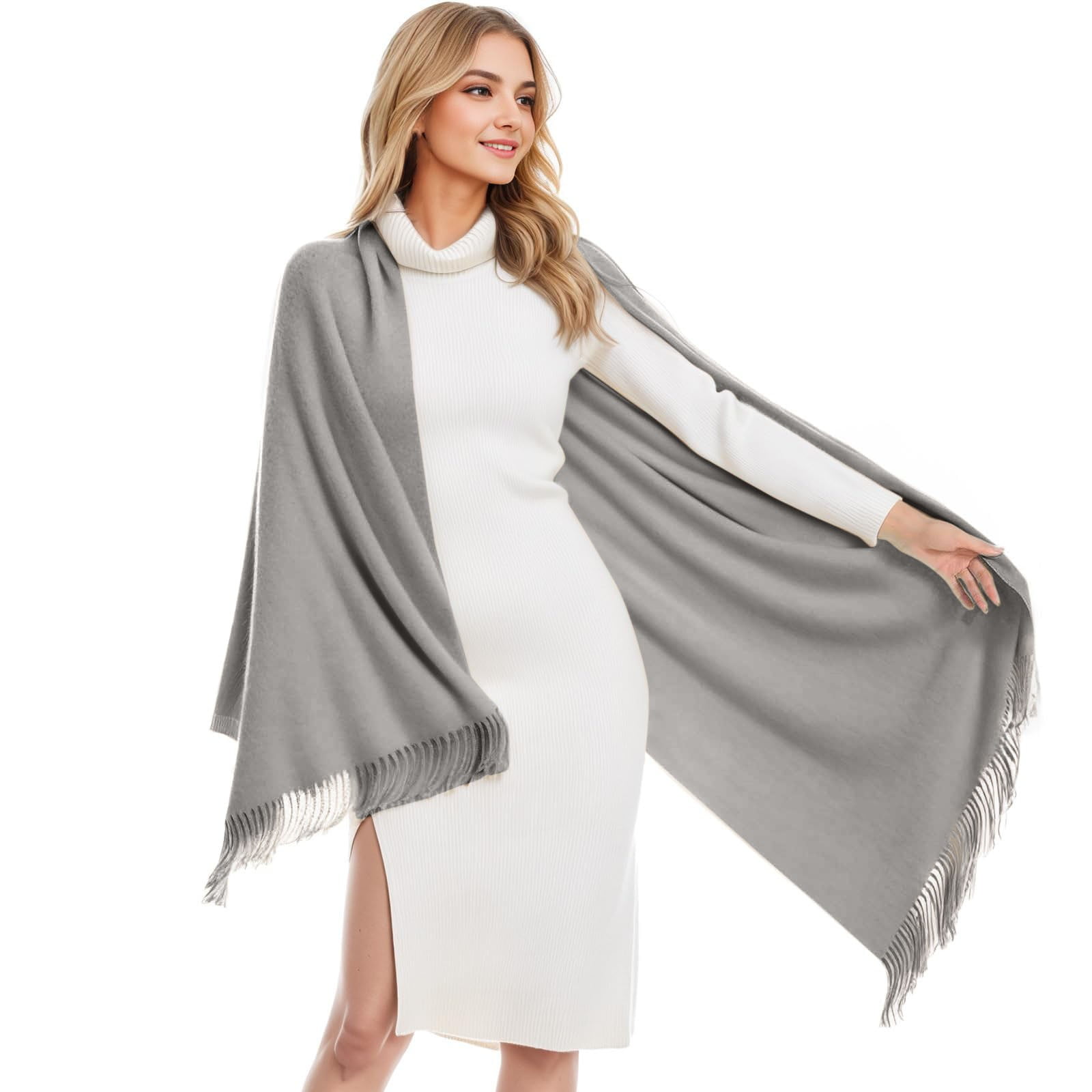 nochalofo Gray Shawl Wraps for Women, Shawls And Wraps for Evening ...
