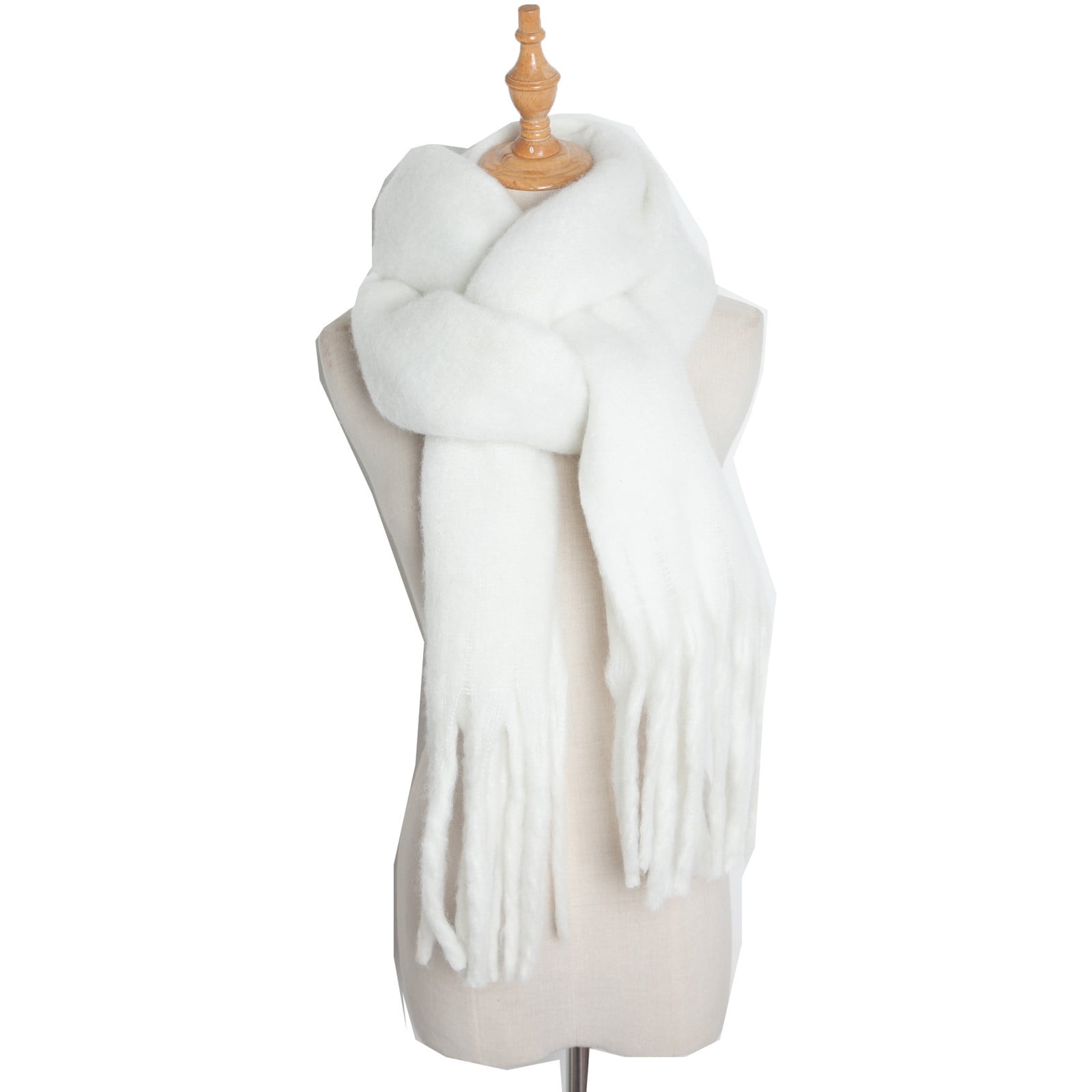 nochalofo White Scarf for Women, Large Scarf Women's Long Blanket ...