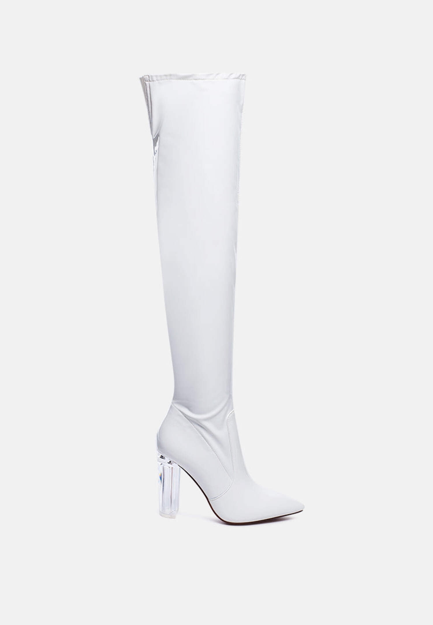 noire thigh high long boots in patent pu by London Rag - Walmart.com