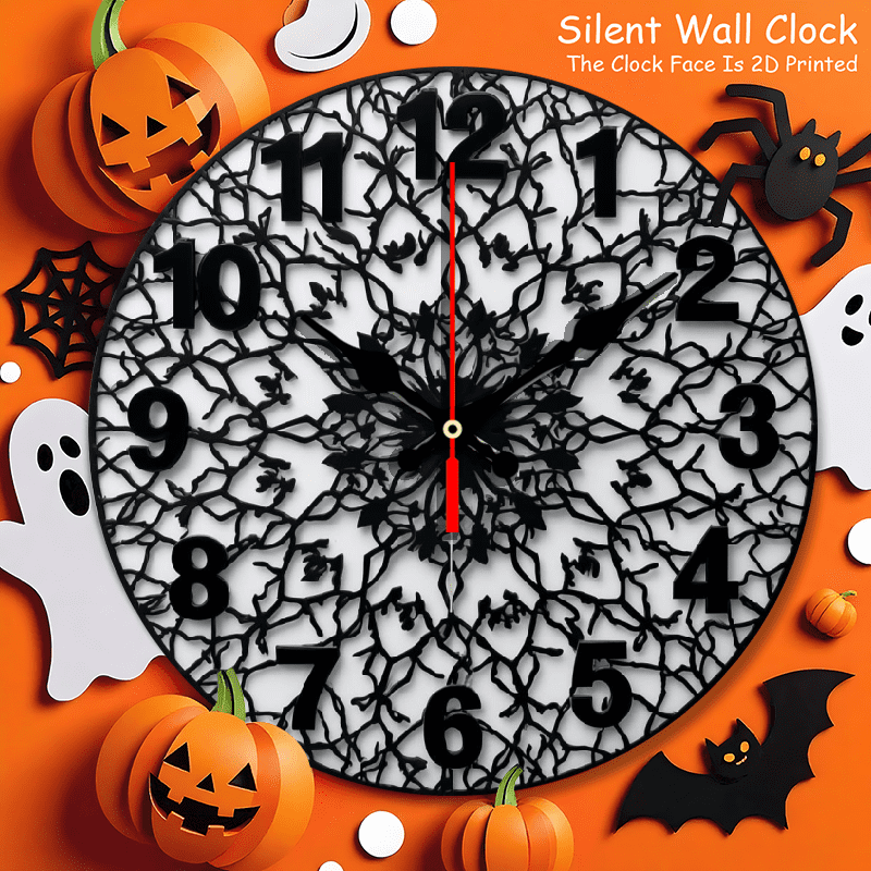 none 2D Flat, Creative Floral Design Wall Clock - Silent Art Decor for ...