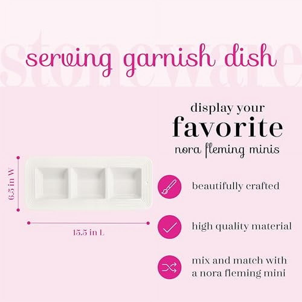 nora fleming Stoneware Serving Garnish Dish - Condiment Tray for Entertaining - Perfect for Dips ...