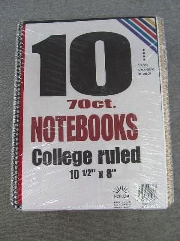 norcom college ruled 70 sheet notebooks - 10 count - Walmart.com