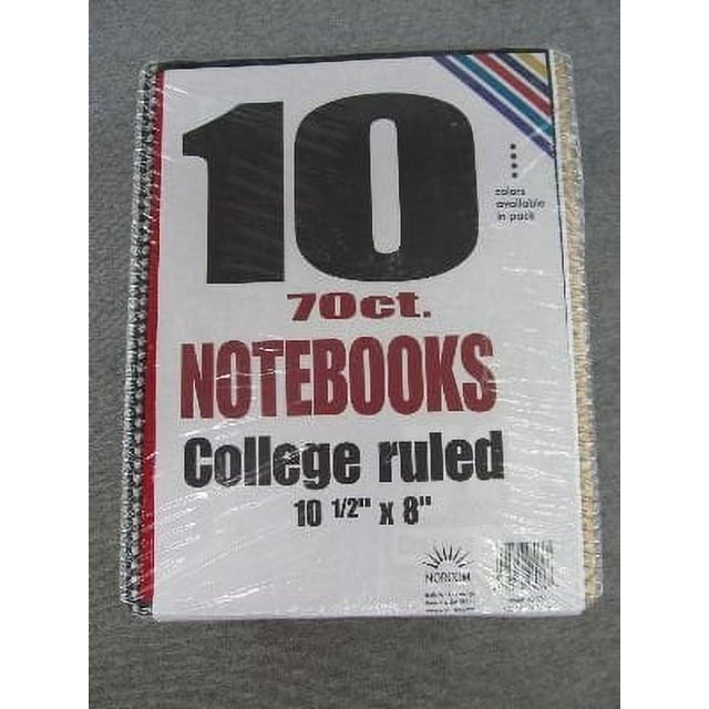 norcom college ruled 70 sheet notebooks - 10 count - Walmart.com