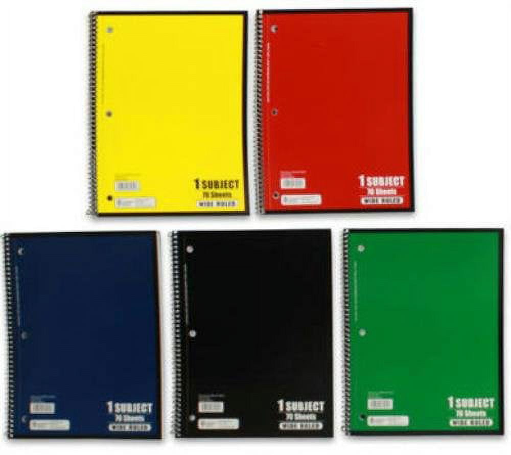 norcom college ruled spiral bound notebook 70 sheets assorted colors ...
