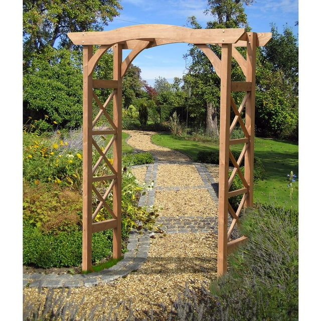 "Venice Garden Arbor, 79.5"" Brown Versatile Outdoor Wood Patio ...