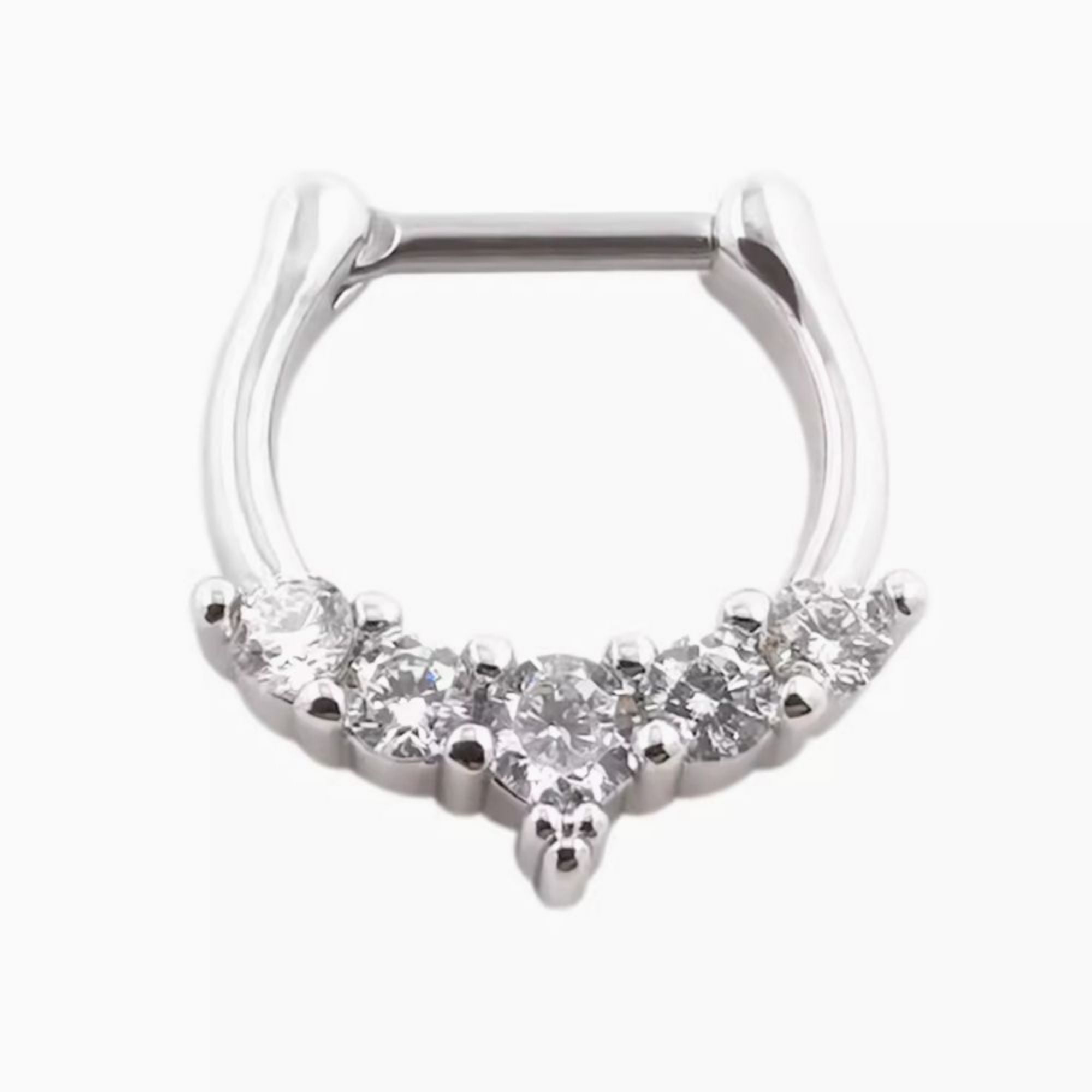 nose ring, zircon nose stud, titanium steel rod nose ring, puncture ...