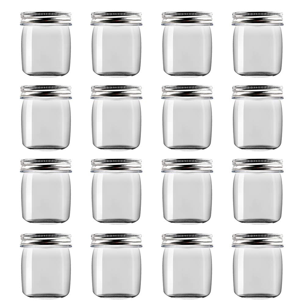 novelinks 8 Ounce Clear Plastic Jars Containers With Screw On Lids ...