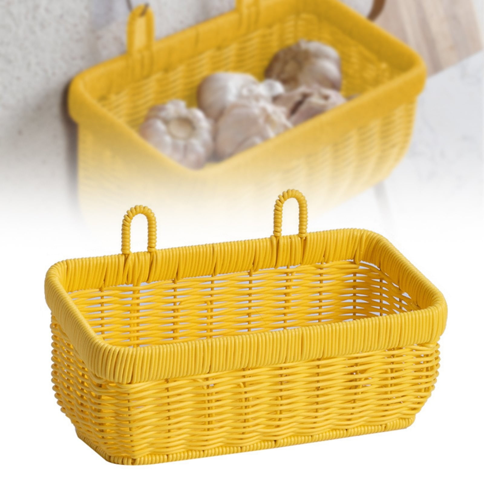 npkgvia Clearance,Woven Storage Basket Wall Hanging Vegetable Organizer ...