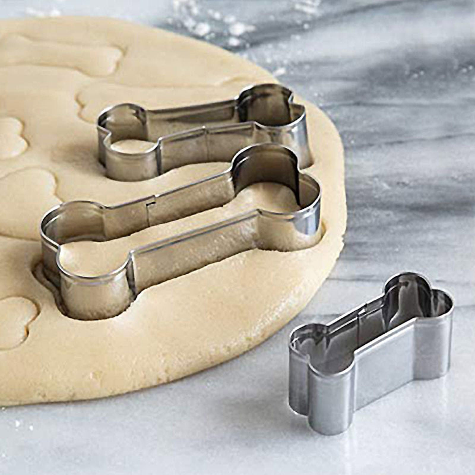 npkgvia Dog & Bone Shaped Cookie Cutters 4 Piece Stainless Pet For ...