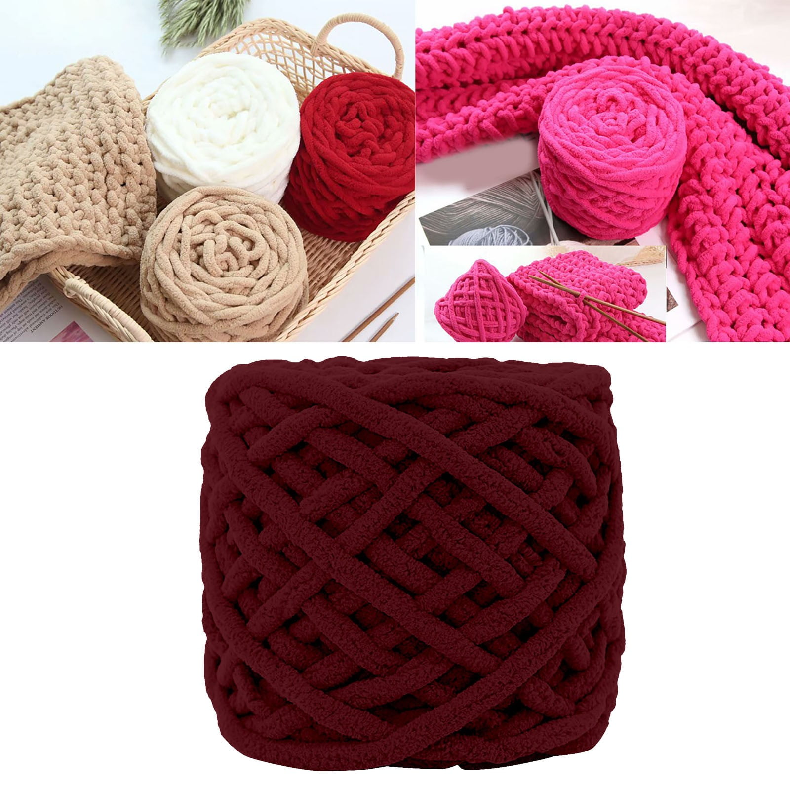 npkgvia Fuzzy Yarn，Blanket Yarn For Crocheting，Thick Yarn Chunky ...