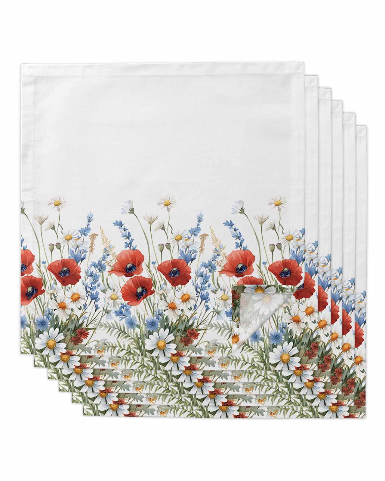 nqOlkjepod 4th of July Cloth Napkins Set of 6 Reusable Dinner Napkins ...