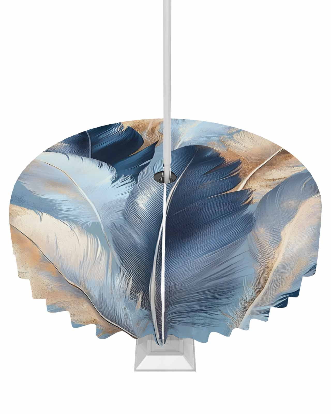 nqOlkjepod Abstract Feather Outdoor Tablecloth with Umbrella Hole ...