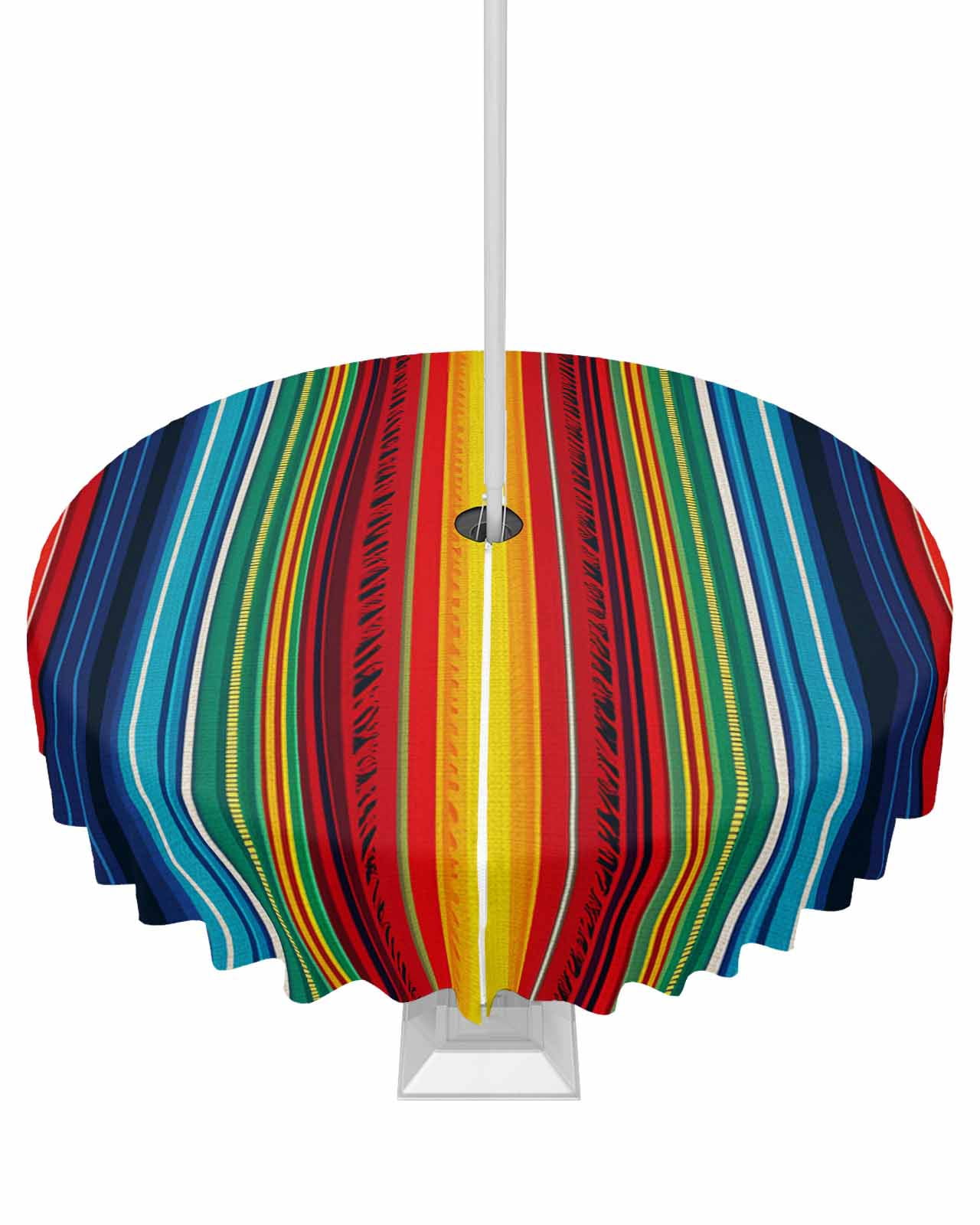 nqOlkjepod Abstract Vertical Striped Outdoor Tablecloth with Umbrella ...