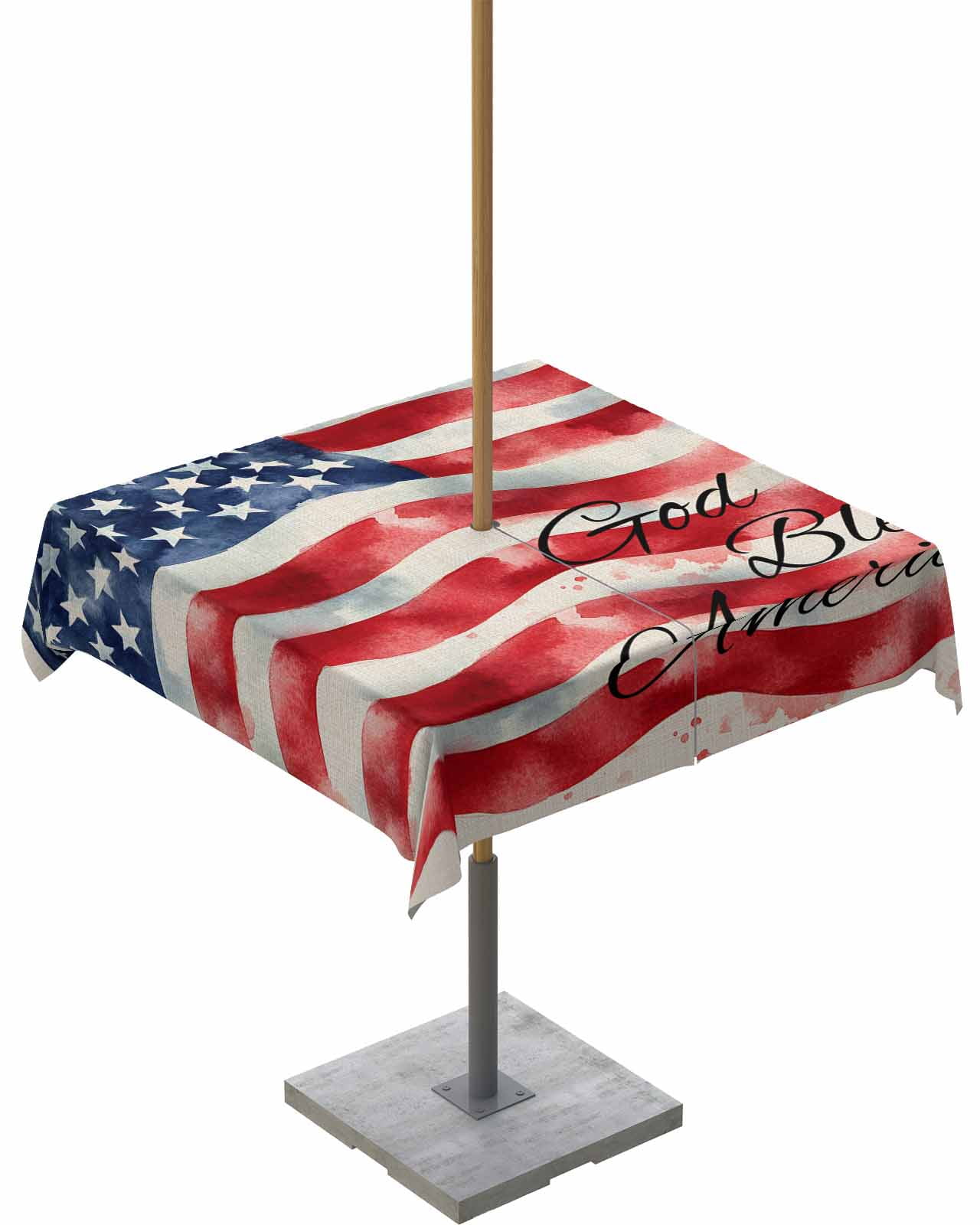 nqOlkjepod American Flag Outdoor Tablecloth with Umbrella Hole & Zipper ...