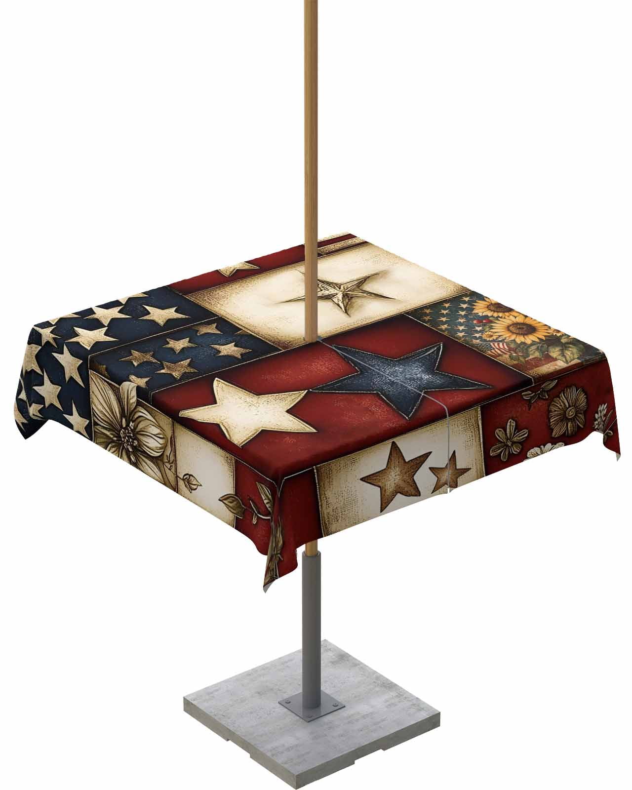 nqOlkjepod American Flag Outdoor Tablecloth with Umbrella Hole & Zipper ...