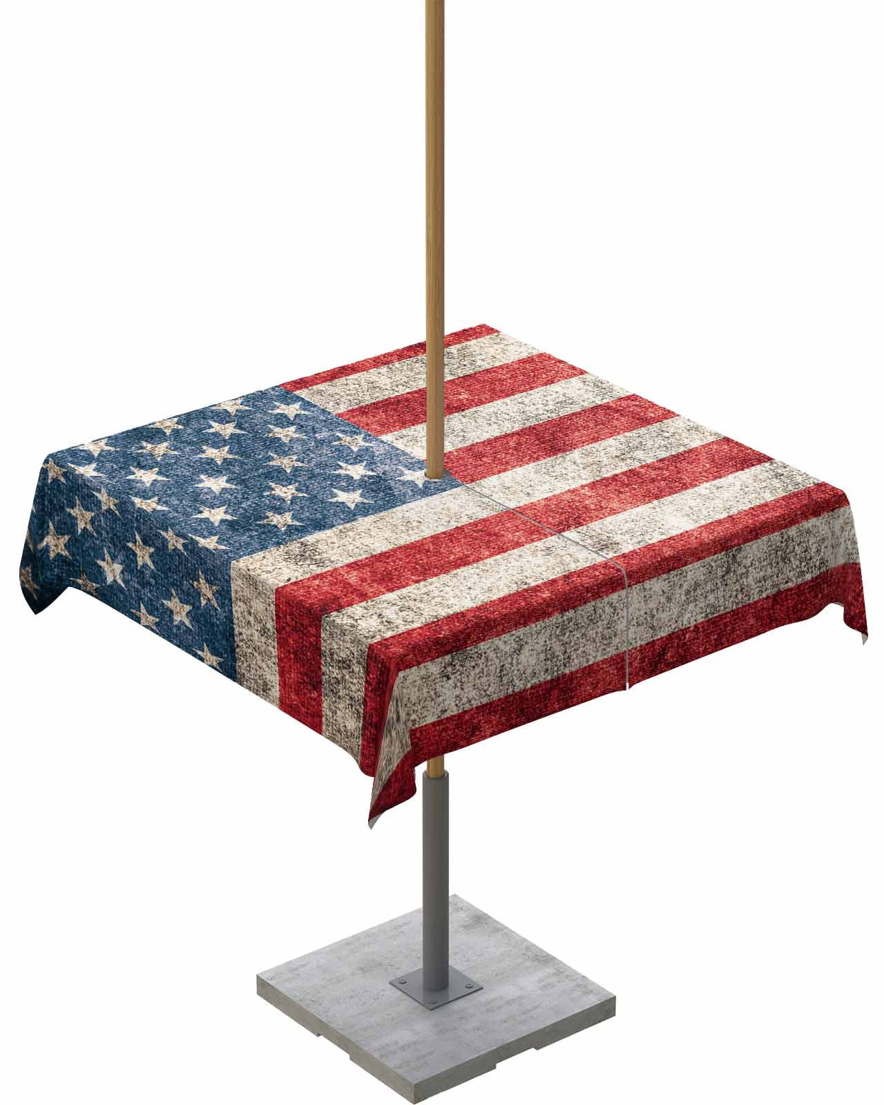 nqOlkjepod American Flag Outdoor Tablecloth with Umbrella Hole & Zipper ...