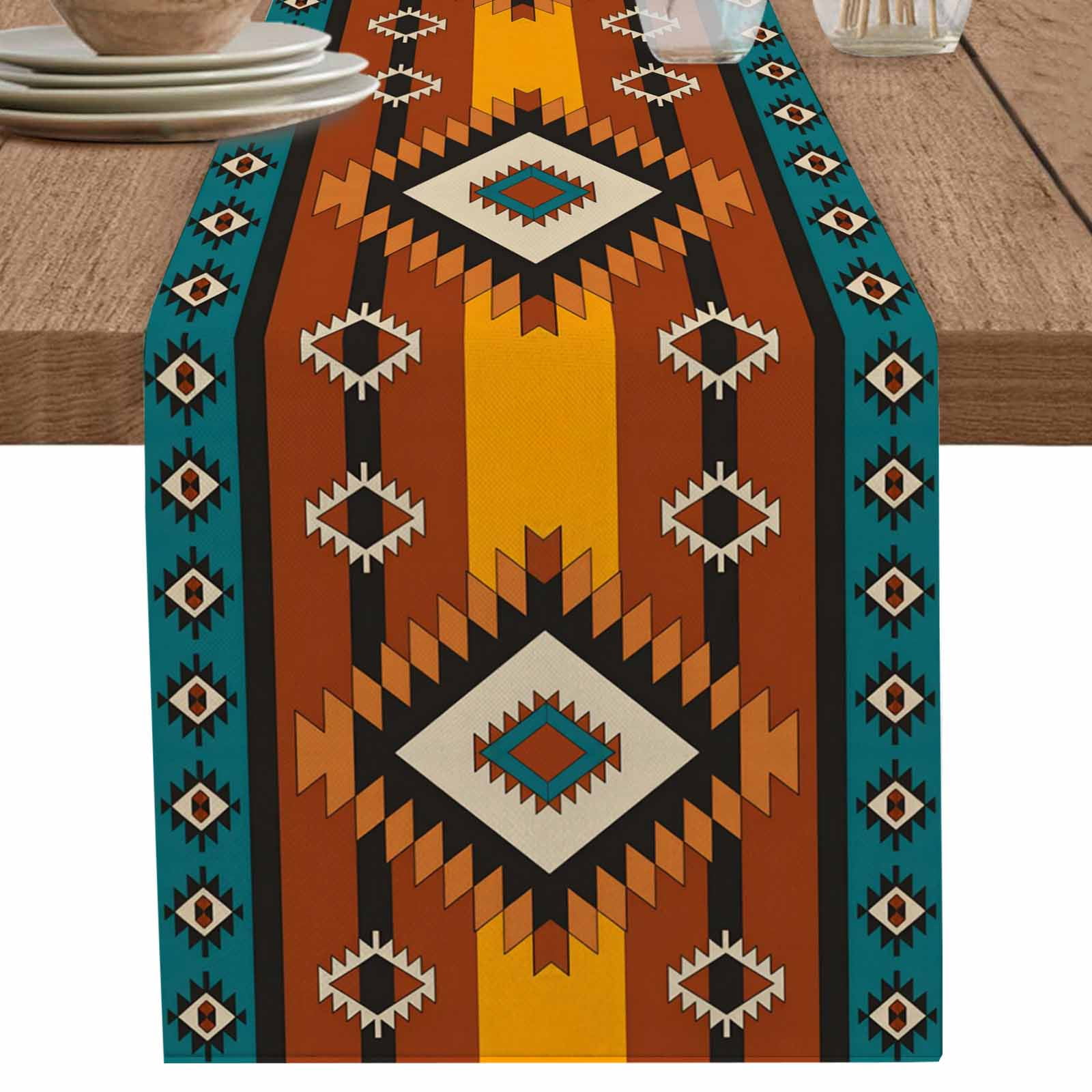 nqOlkjepod Aztec Southwest Table Runner 70 Inches Long Farmhouse Dress ...