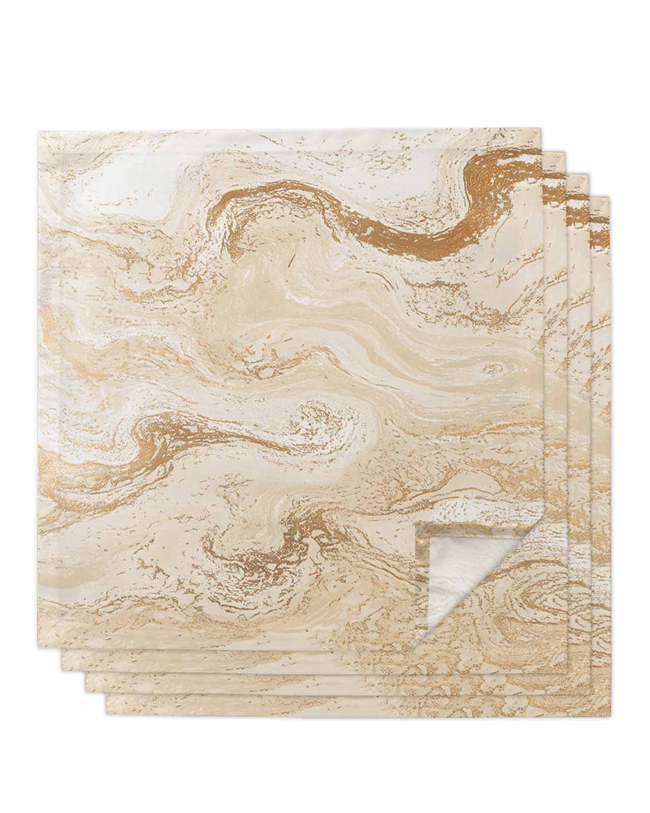 nqOlkjepod Beige Marble Cloth Napkins Set of 4 Reusable Dinner Napkins ...