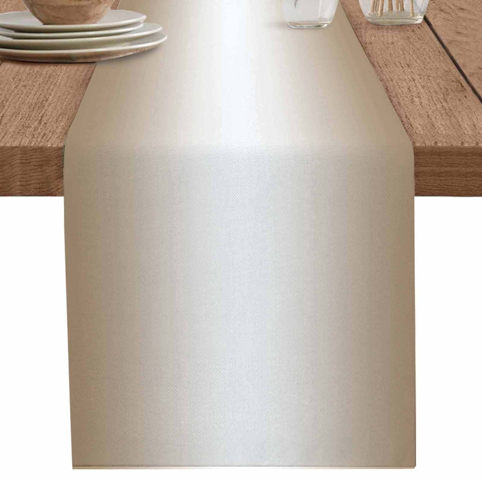 nqOlkjepod Beige White Ombre Table Runner 108 Inches Long Farmhouse ...