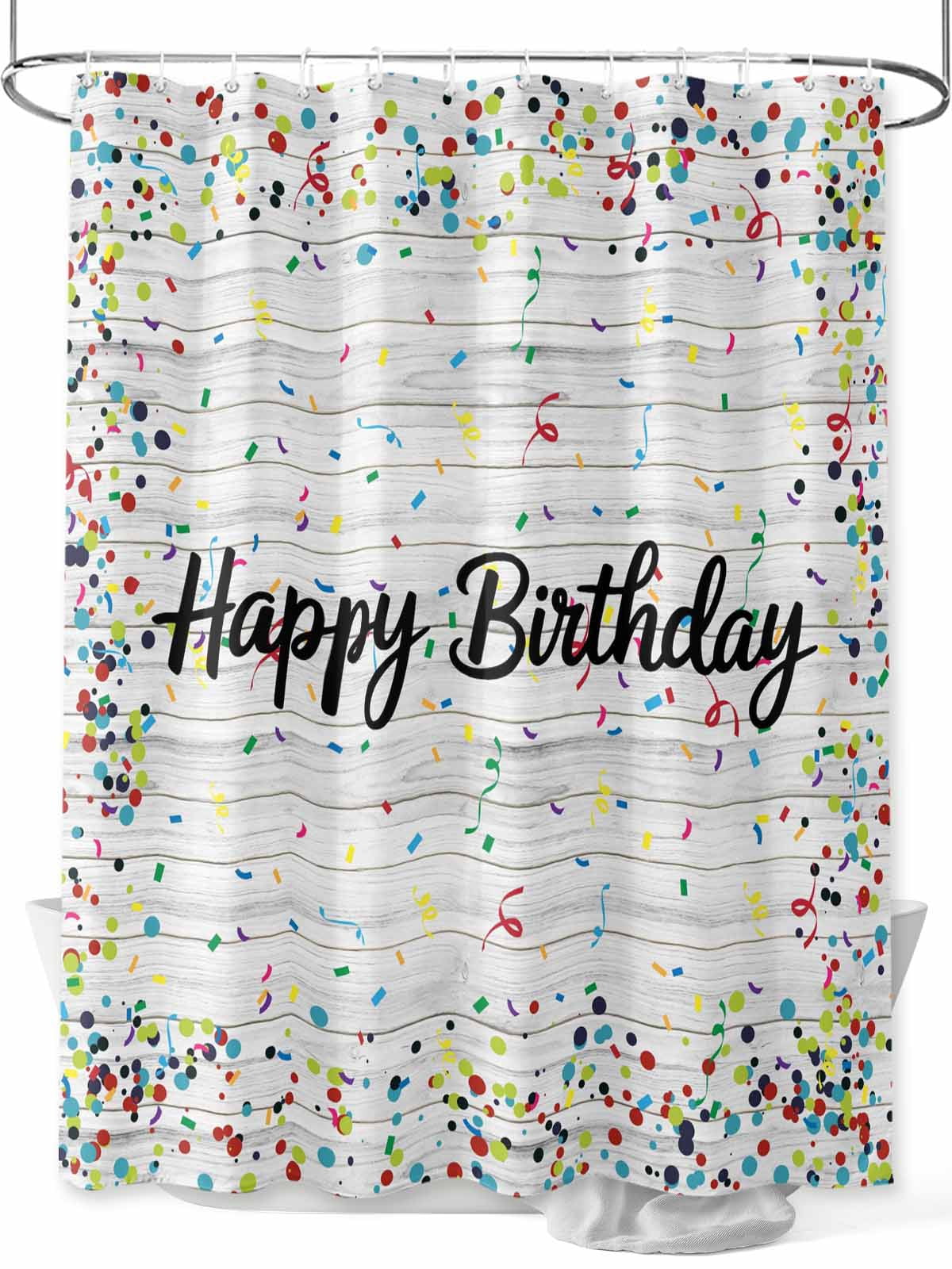 nqOlkjepod Birthday Shower Curtain, Waterproof Shower Curtains for ...