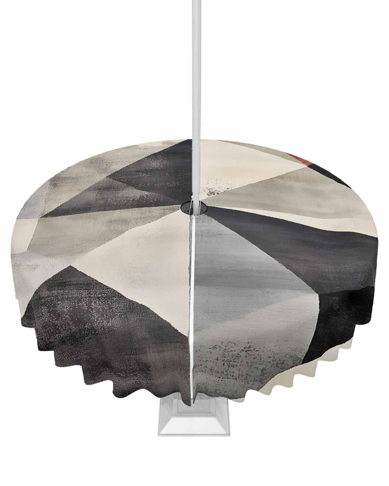 nqOlkjepod Black Beige Rhombus Outdoor Tablecloth with Umbrella Hole ...