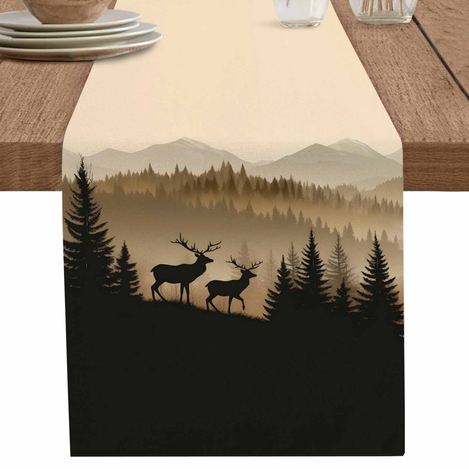 nqOlkjepod Black Forest Table Runner 60 Inches Long Farmhouse Dress ...