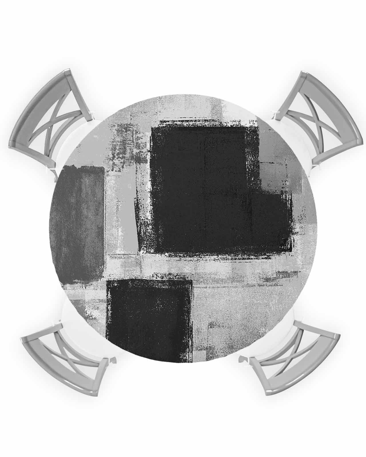 nqOlkjepod Black Grey Ombre Round Tablecloth, Fitted Table Cover with ...