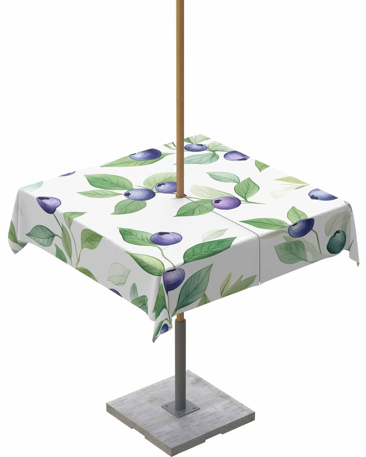 nqOlkjepod Blue Berry Outdoor Tablecloth with Umbrella Hole & Zipper, Summer Fruit Botanical ...