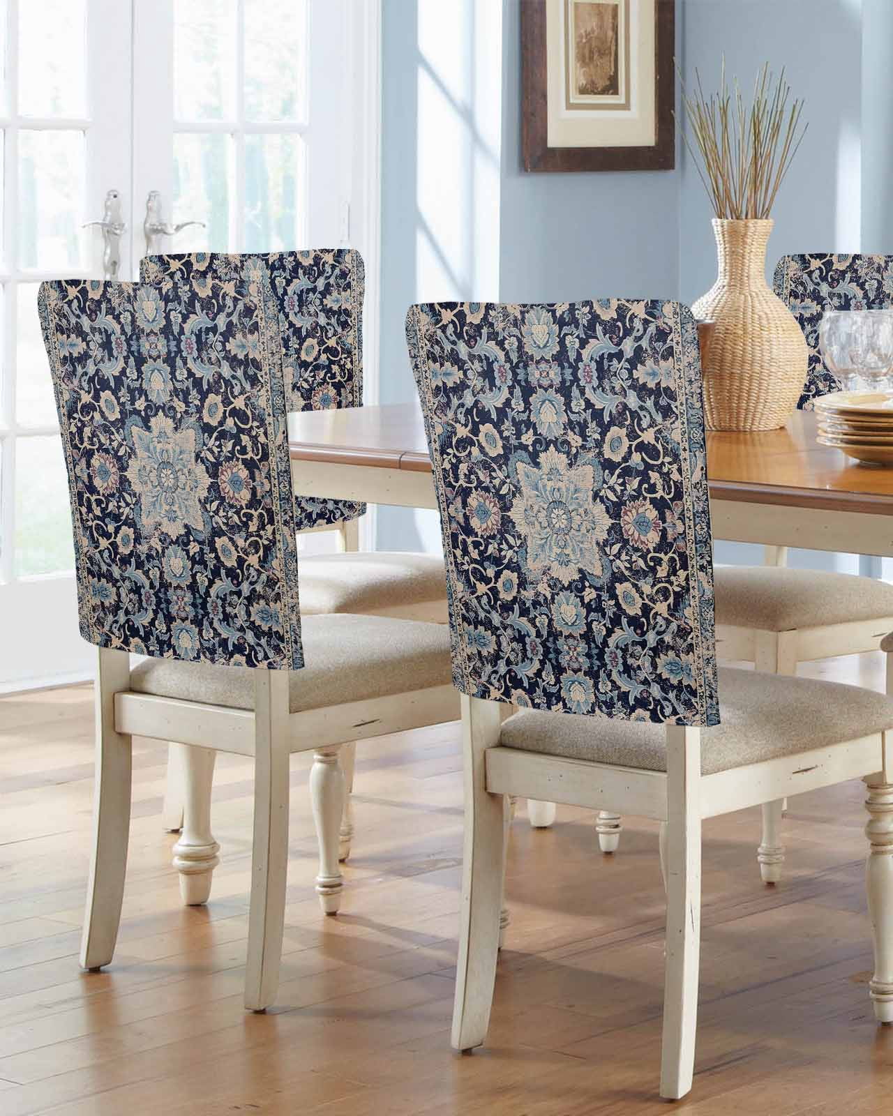 nqOlkjepod Blue Boho Chair Covers Set of 4, Decorative Chair Back Cover ...