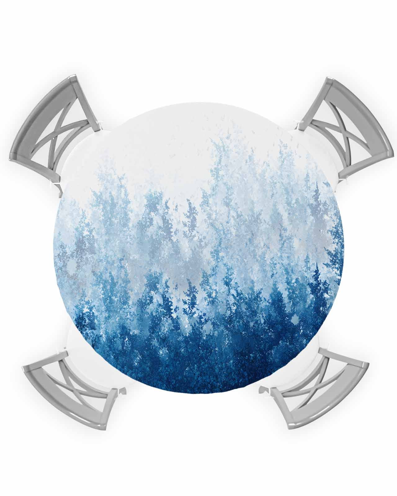 nqOlkjepod Blue Botanical Round Tablecloth, Fitted Table Cover with ...