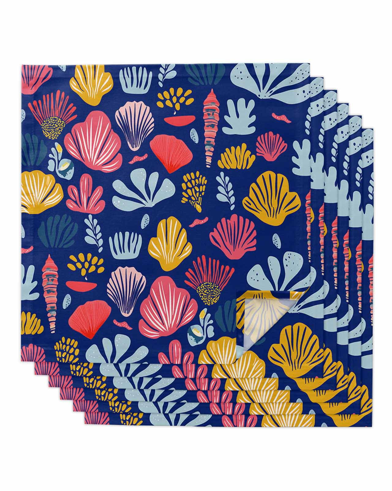 nqOlkjepod Blue Coastal Cloth Napkins Set of 6 Reusable Dinner Napkins ...