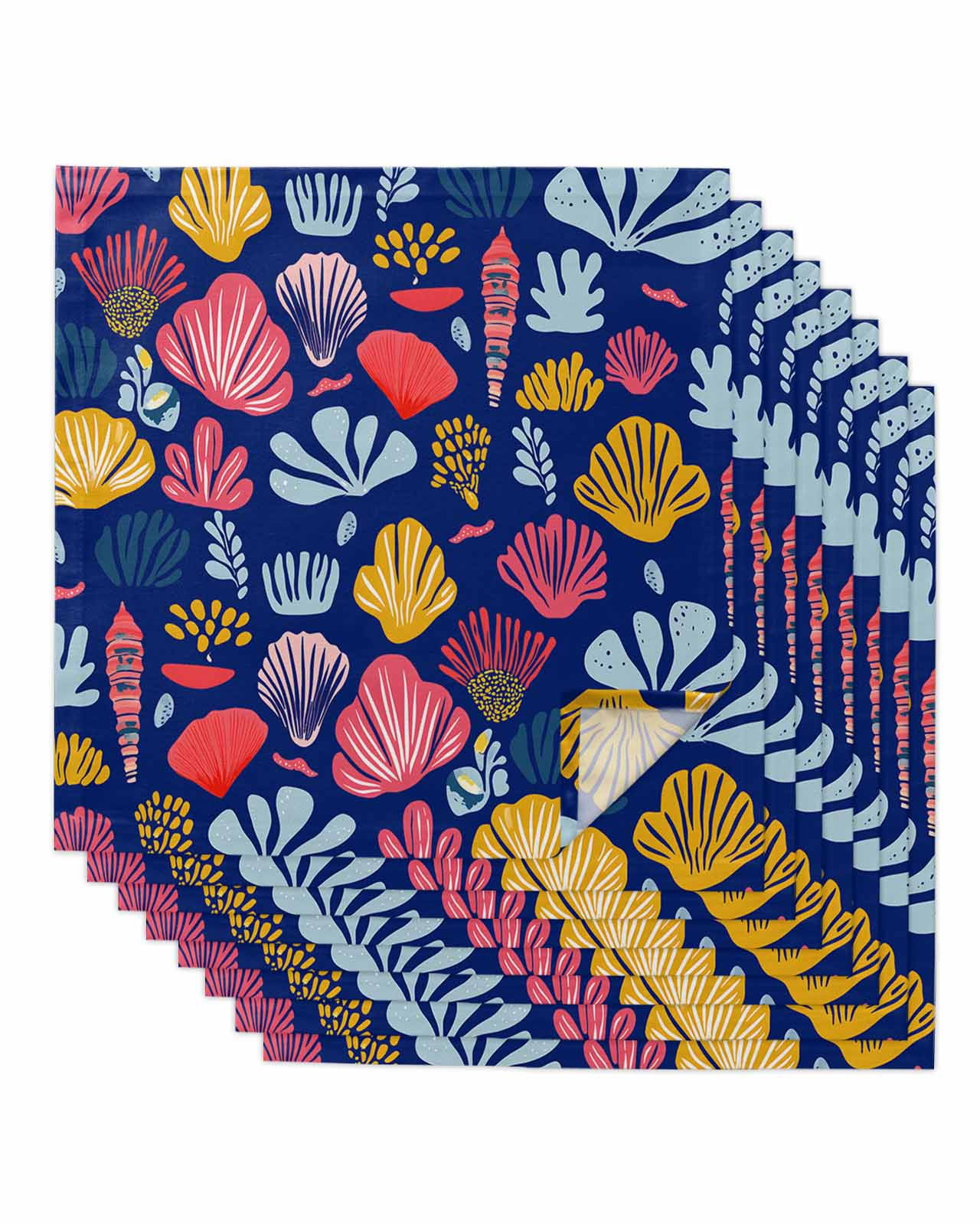 nqOlkjepod Blue Coastal Cloth Napkins Set of 8 Reusable Dinner Napkins ...