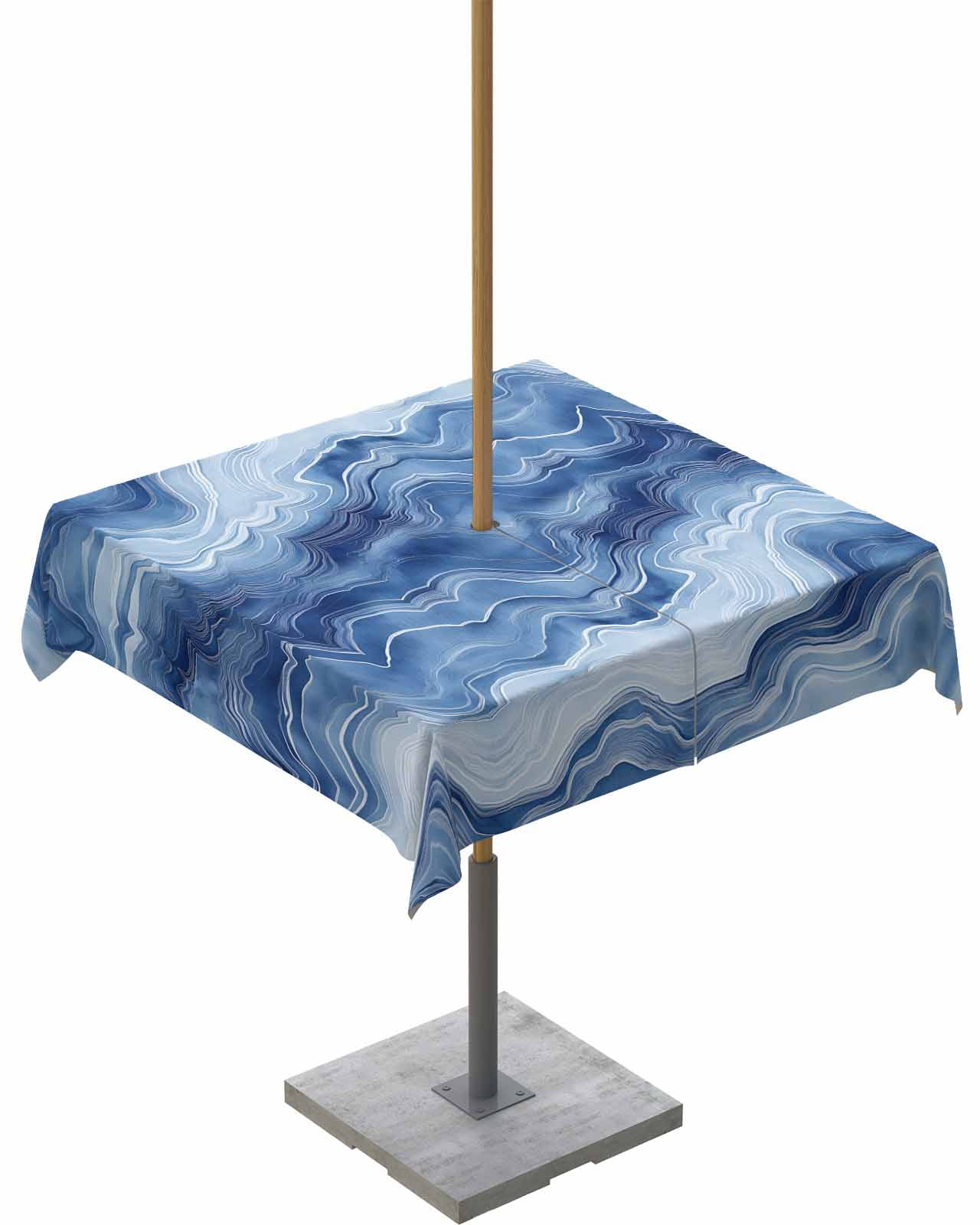 nqOlkjepod Blue Marble Outdoor Tablecloth with Umbrella Hole & Zipper ...