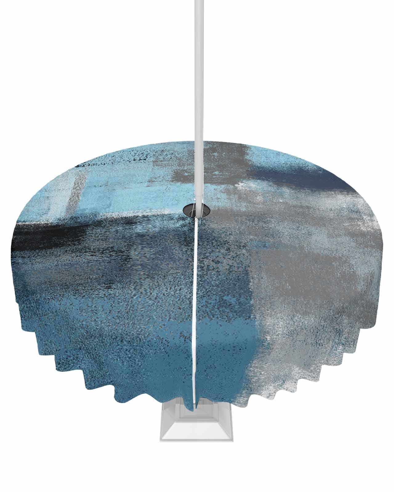 nqOlkjepod Blue Ombre Outdoor Tablecloth with Umbrella Hole & Zipper ...