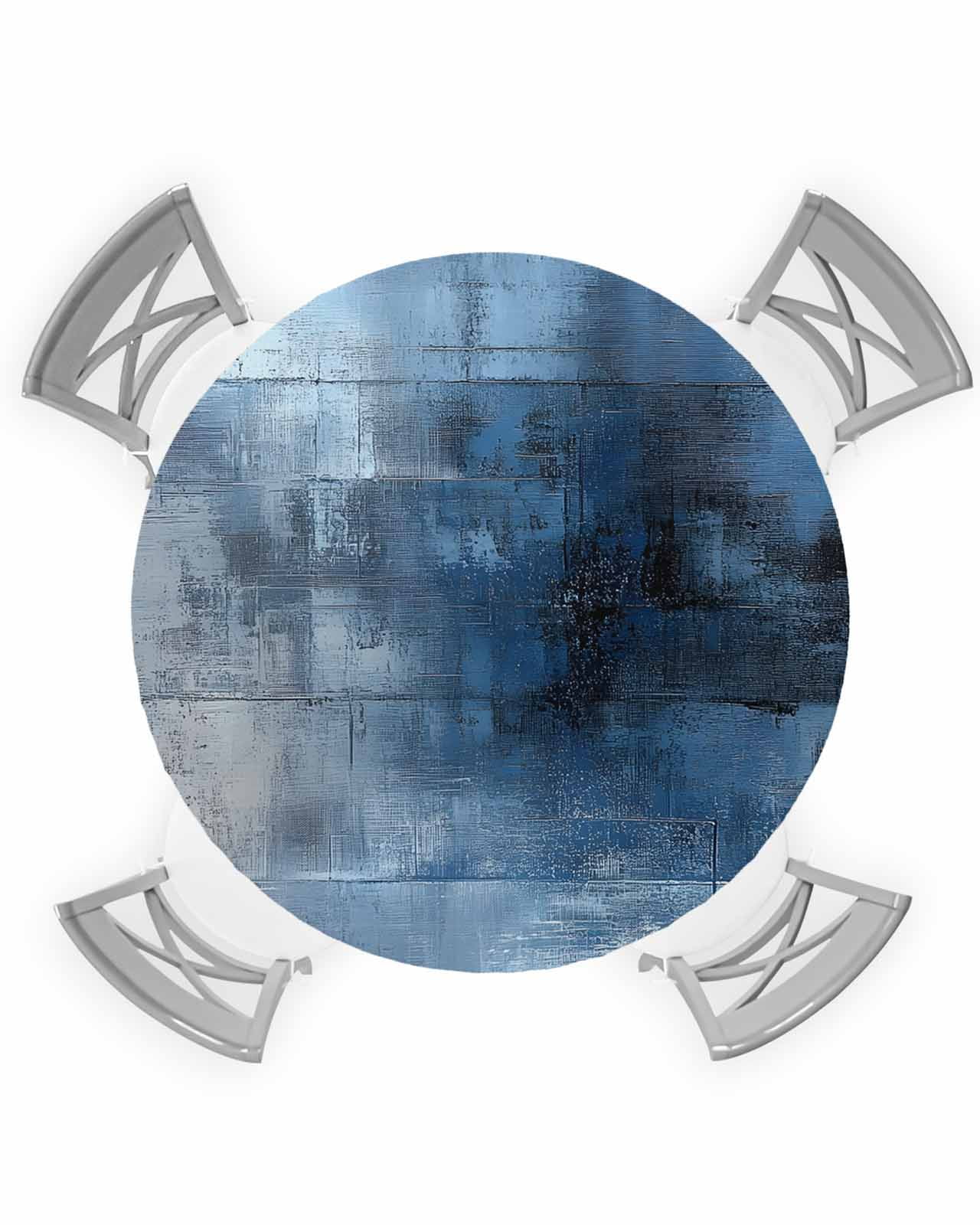 nqOlkjepod Blue Ombre Round Tablecloth, Fitted Table Cover with Elastic ...