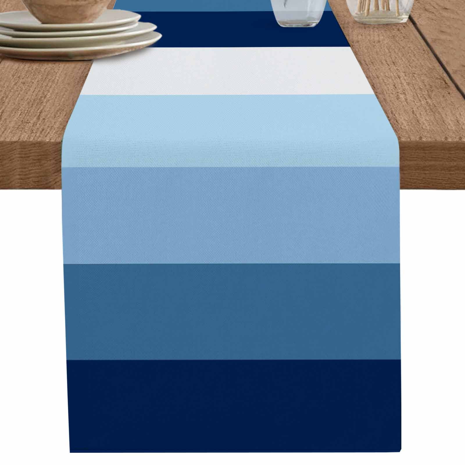 nqOlkjepod Blue Ombre Table Runner 72 Inches Long Farmhouse Dress ...