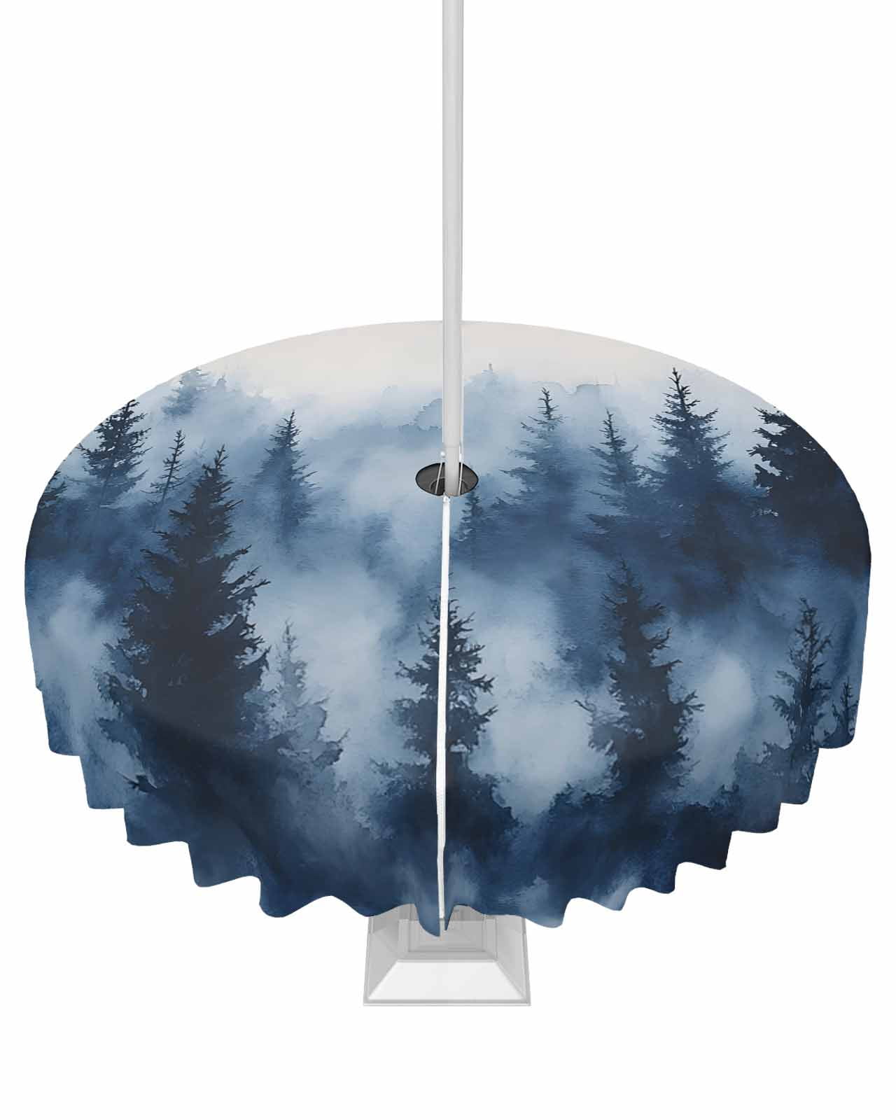 nqOlkjepod Blue Ombre Tree Outdoor Tablecloth with Umbrella Hole ...