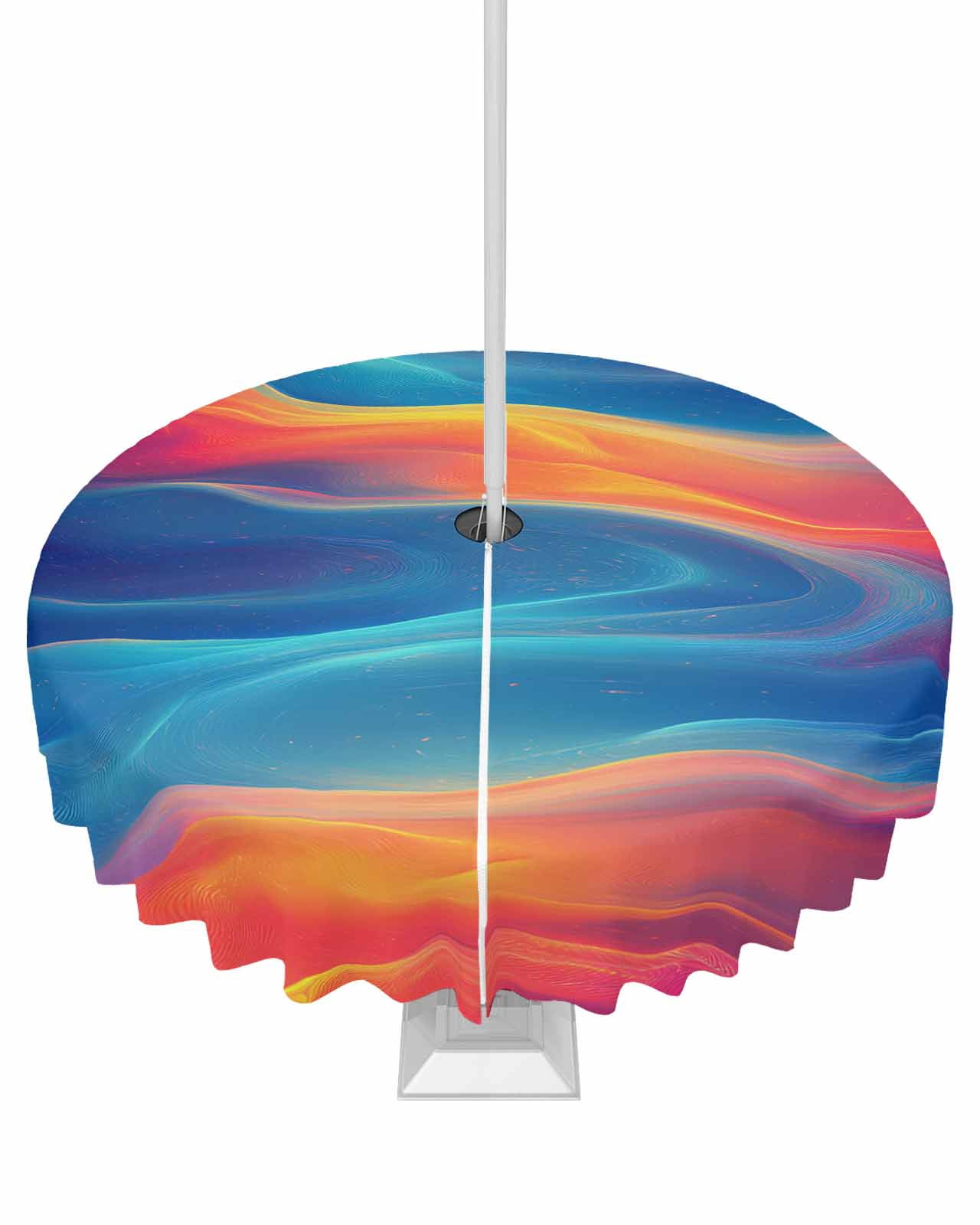 nqOlkjepod Blue Pink Orange Abstract Outdoor Tablecloth with Umbrella ...