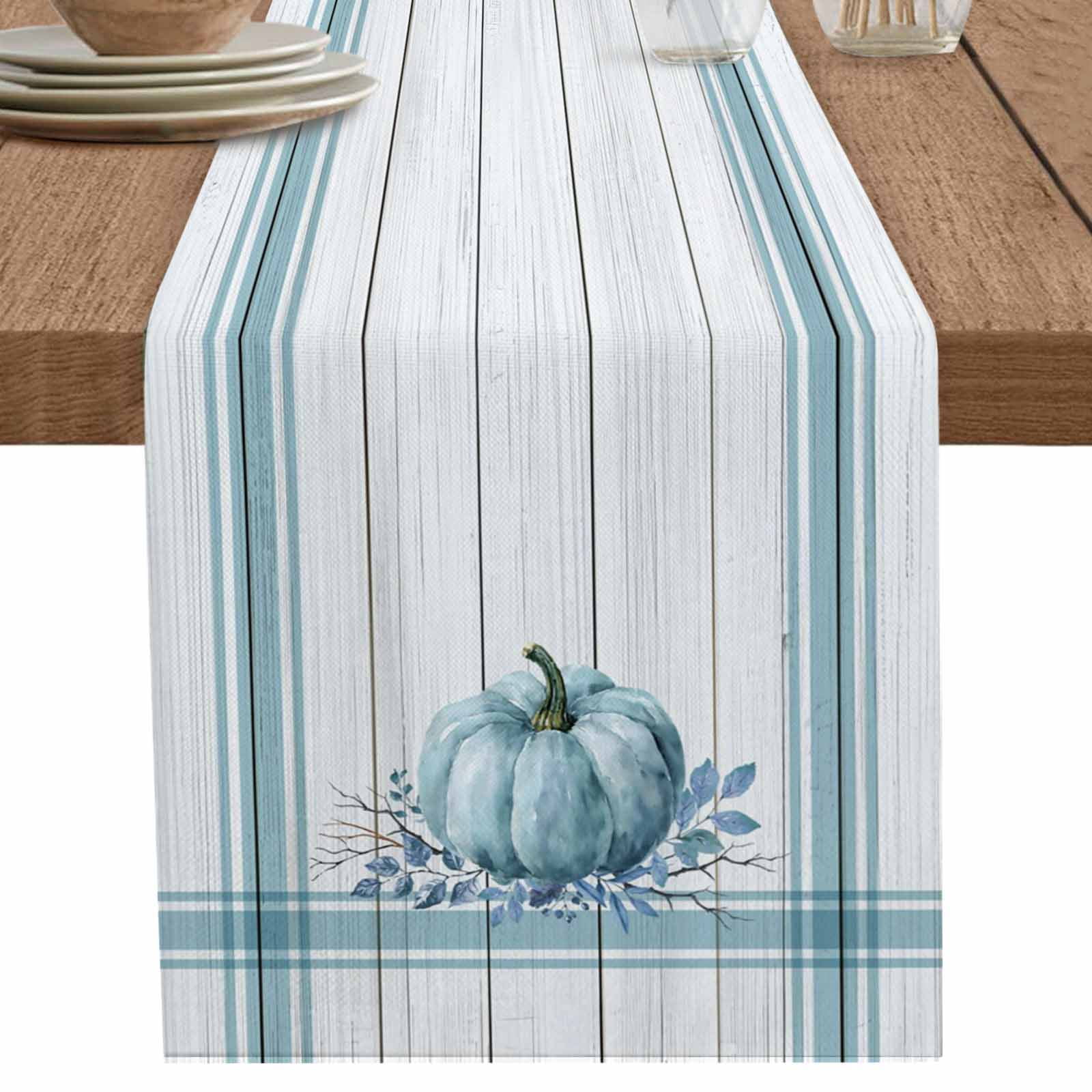 nqOlkjepod Blue Pumpkin Table Runner 70 Inches Long Farmhouse Dress ...