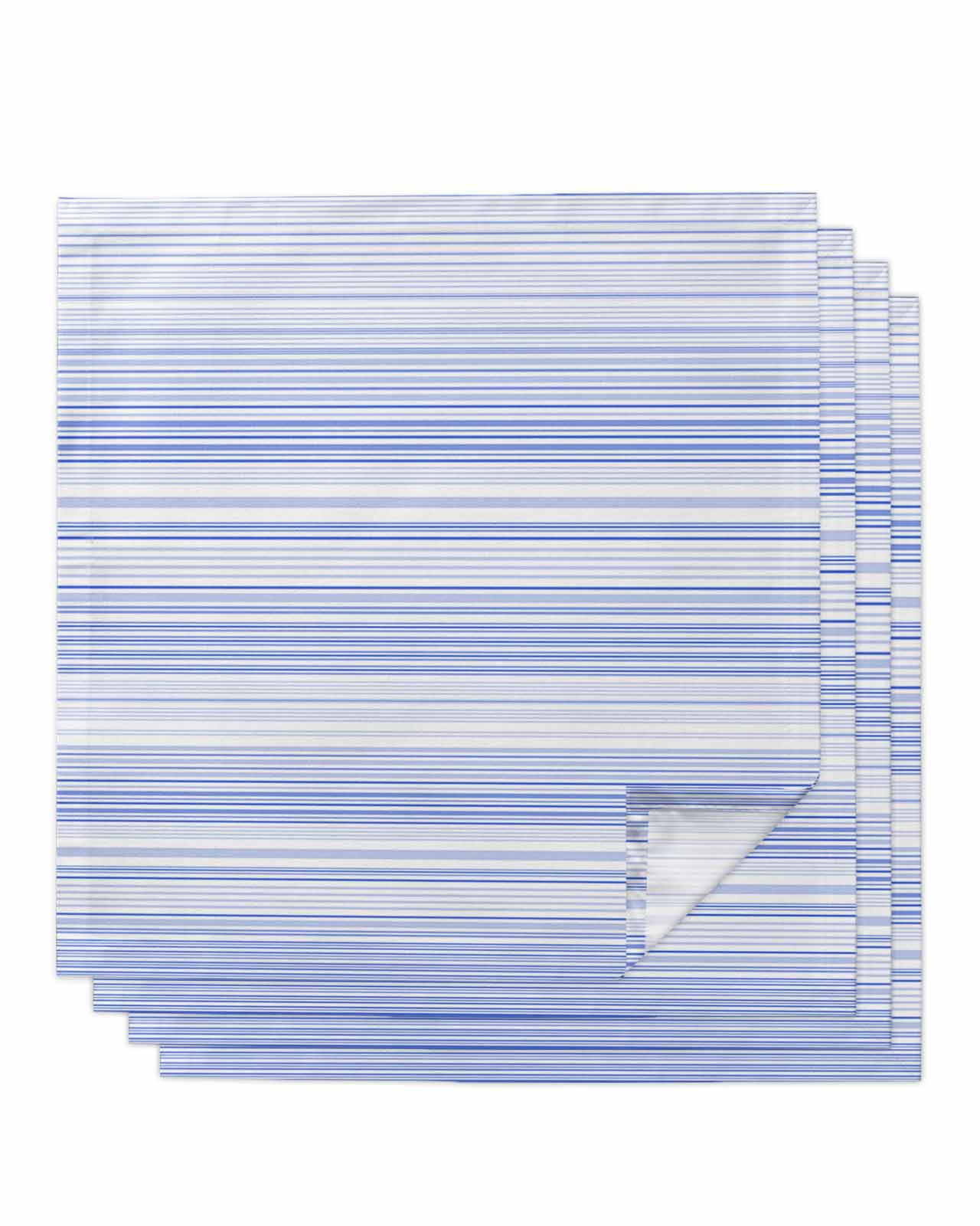 nqOlkjepod Blue Stripe Cloth Napkins Set of 4 Reusable Dinner Napkins ...
