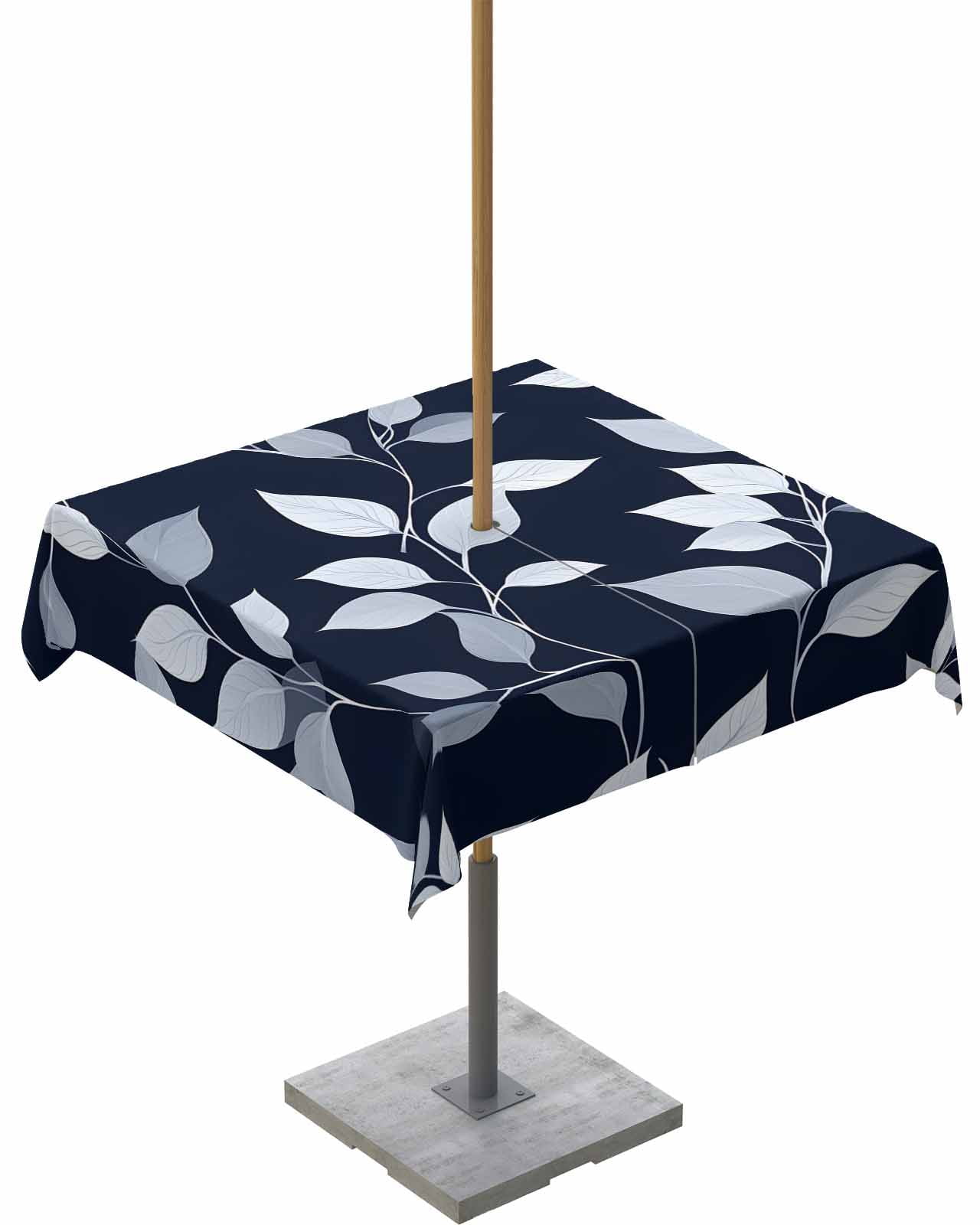 nqOlkjepod Blue White Eucalyptus Outdoor Tablecloth with Umbrella Hole ...