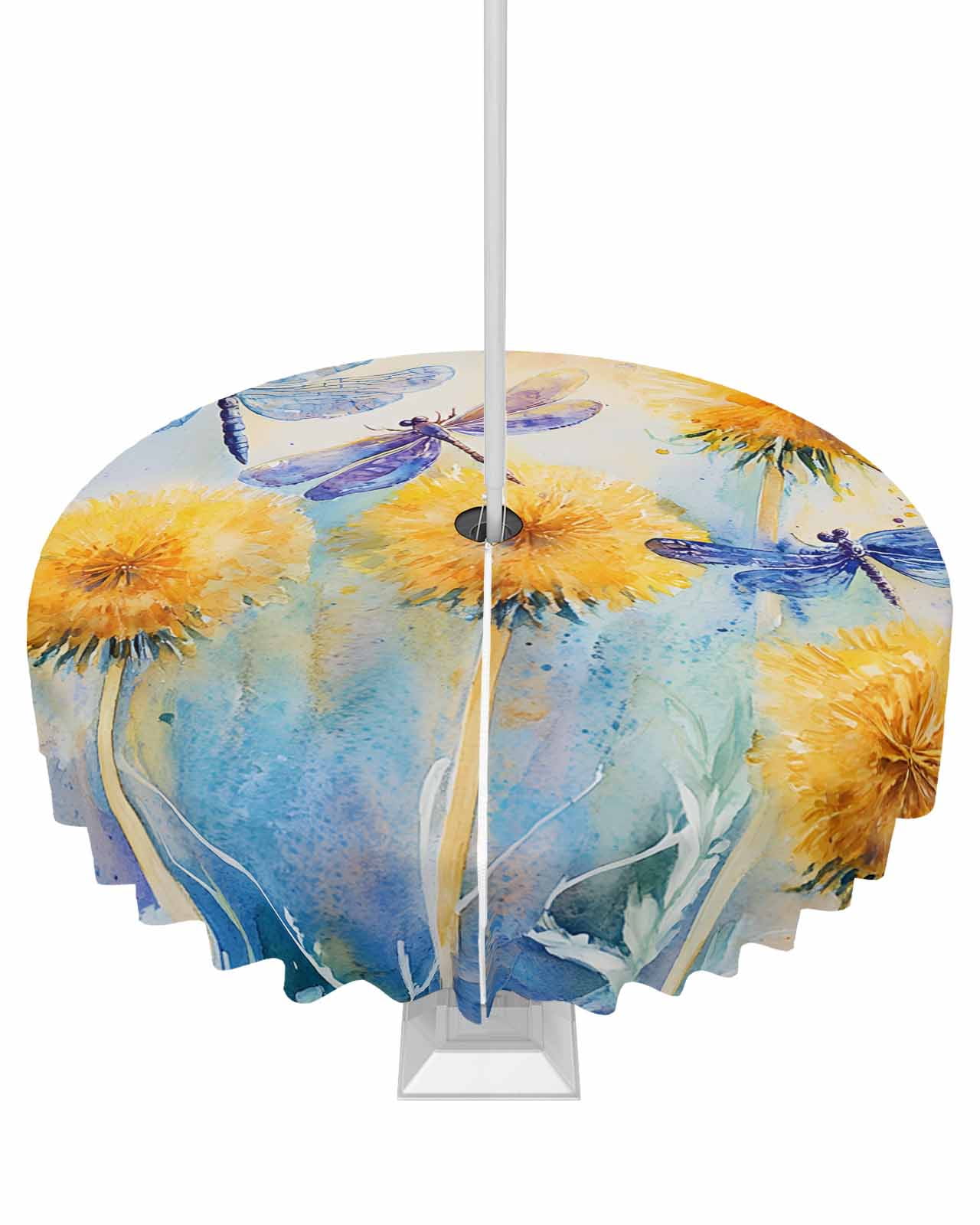 nqOlkjepod Blue Yellow Dragonfly Outdoor Tablecloth with Umbrella Hole ...