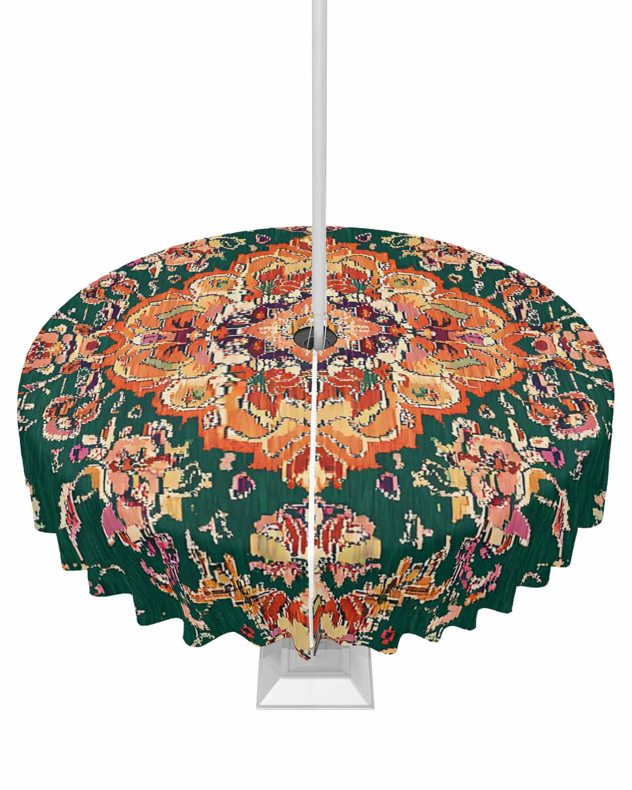 nqOlkjepod Bohemian Floral Outdoor Tablecloth with Umbrella Hole ...